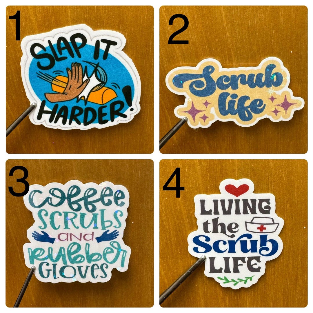 Medical Worker Vinyl Stickers, Scrub Life Decals - Etsy