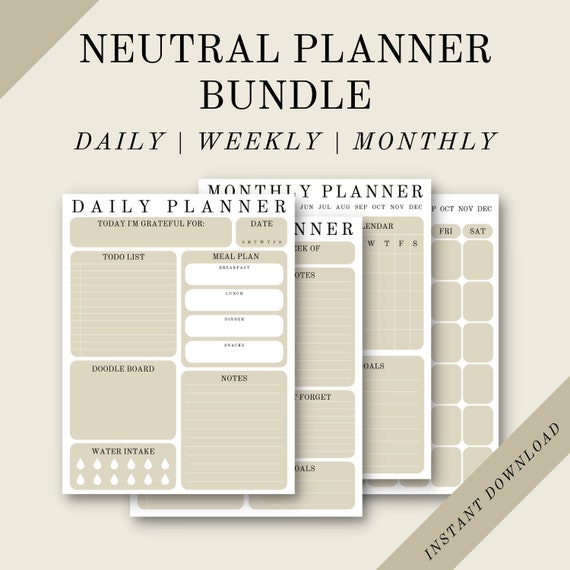 Ultimate Planner Set Neutral Colors - Etsy
