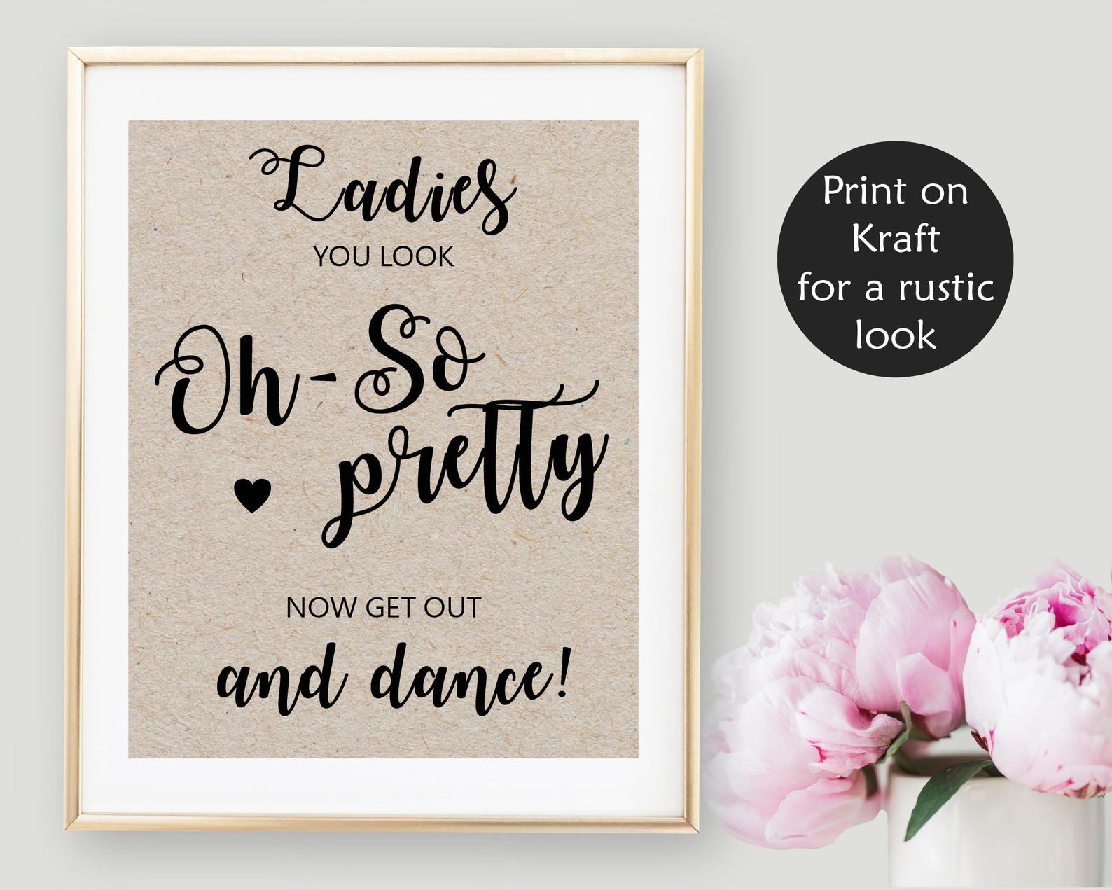 Ladies Bathroom, Funny Wedding Sign, Wedding Bathroom Signs, Restroom ...
