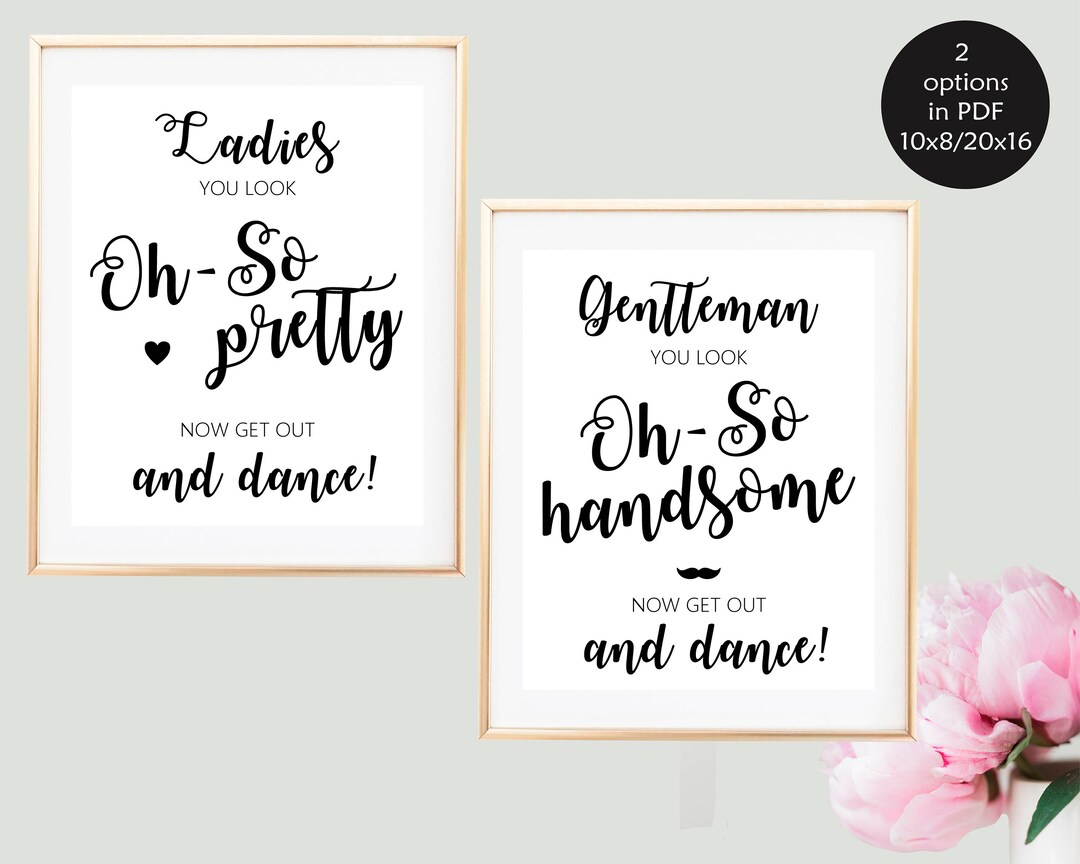 Ladies Bathroom, Funny Wedding Sign, Wedding Bathroom Signs, Restroom ...