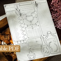 The Alchemist's Character Sheet // DND 5e Fillable PDF - Etsy