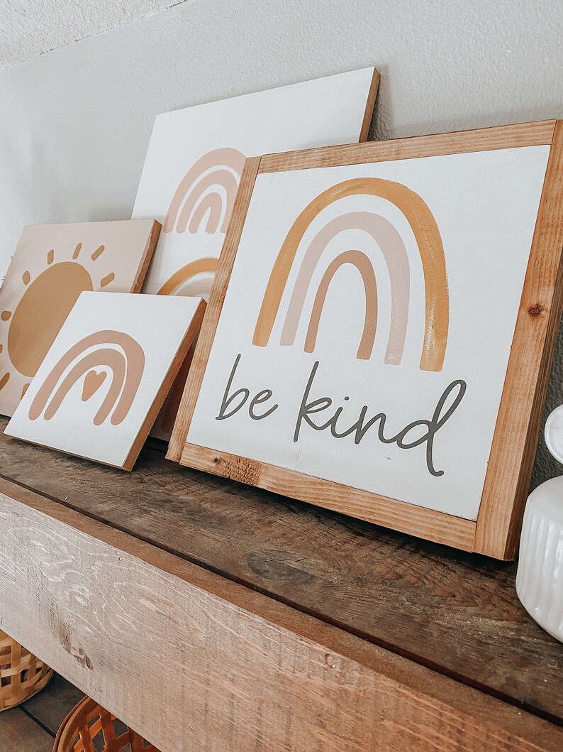 Be Kind Sign Rainbow Sign Positivity Sign - Etsy