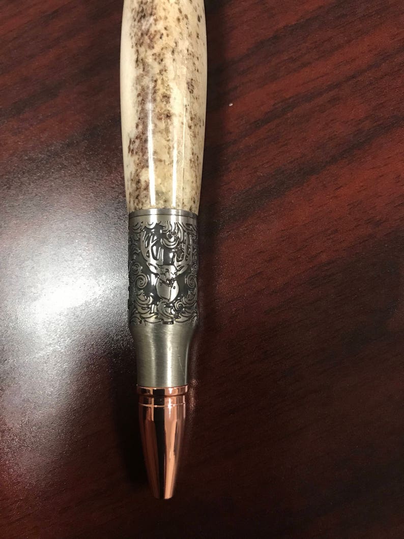 Genuine Antler Pen . Deer Hunter Bolt Action, Antique, Pewter Pen ...