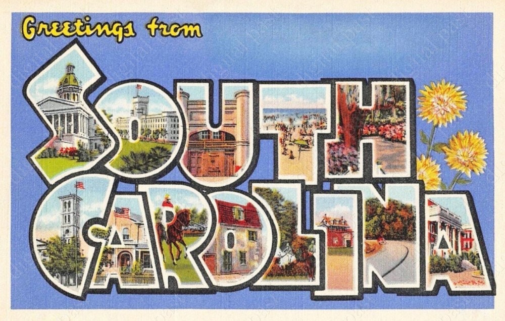 Greetings From South Carolina Printable Postcard DIGITAL DOWNLOAD ...