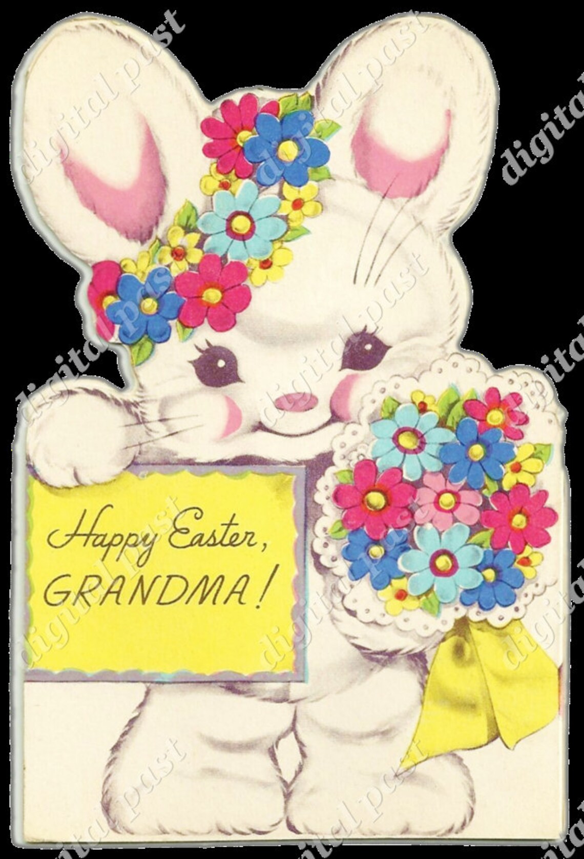Happy Easter, Grandma! - Instant Download - Vintage Easter Card 1940s ...