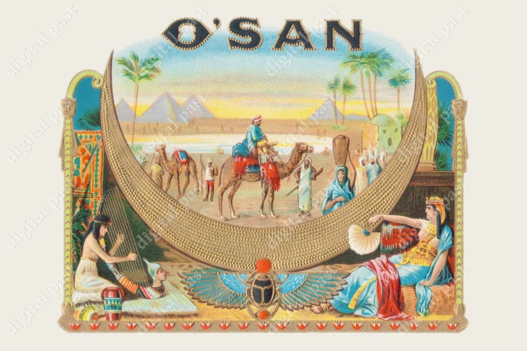 Ancient Egyptian Motif Cigar Label Art - Printable Digital Download - O ...