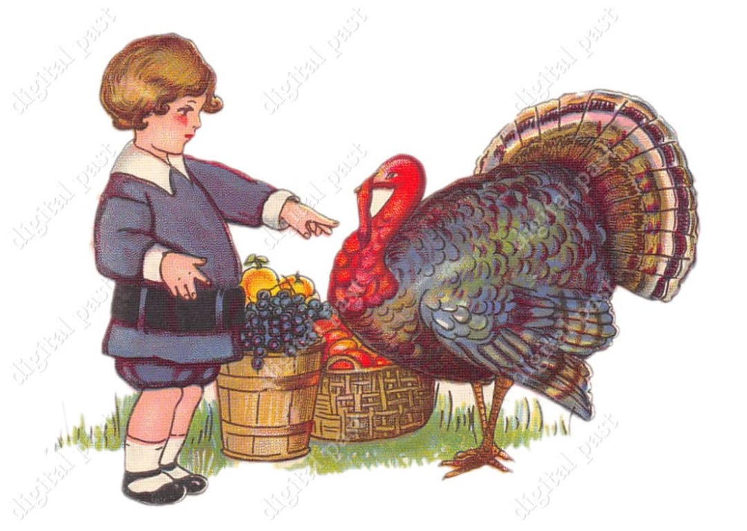 VINTAGE THANKSGIVING Clipart - Instant Digital Download - Antique Clip ...