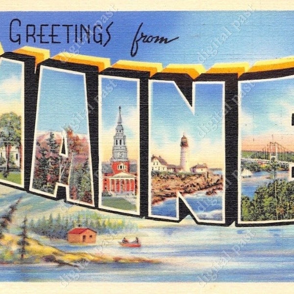 Maine Postcards - Etsy