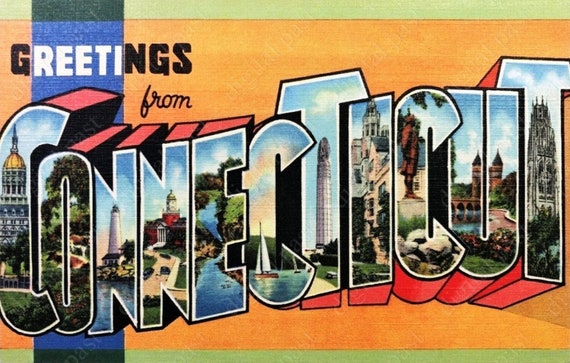 Greetings From CONNECTICUT Postcard Image DIGITAL DOWNLOAD - Etsy