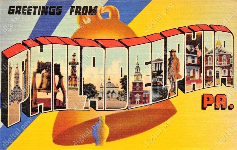 Philadelphia Postcard - INSTANT DOWNLOAD - Greetings From Philadelphia ...