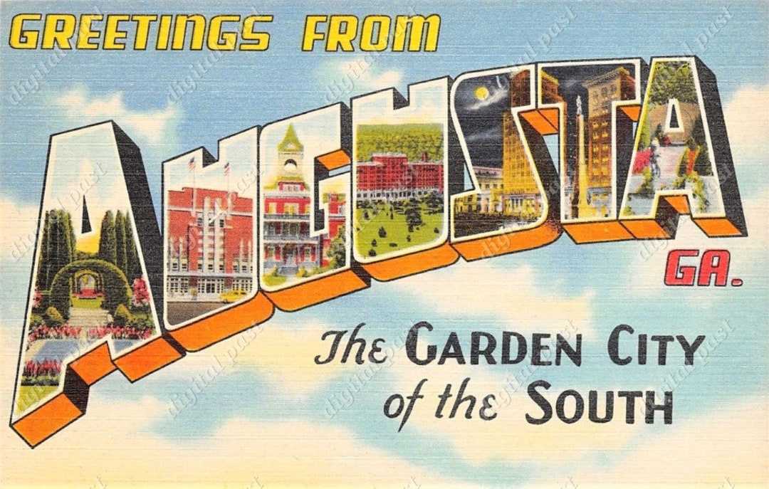 Greetings From Augusta Georgia Postcard - INSTANT DOWNLOAD - Postcard ...