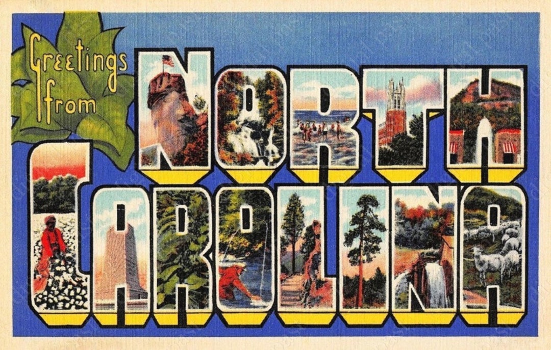 Greetings From North Carolina Printable Postcard ~ DIGITAL DOWNLOAD ...