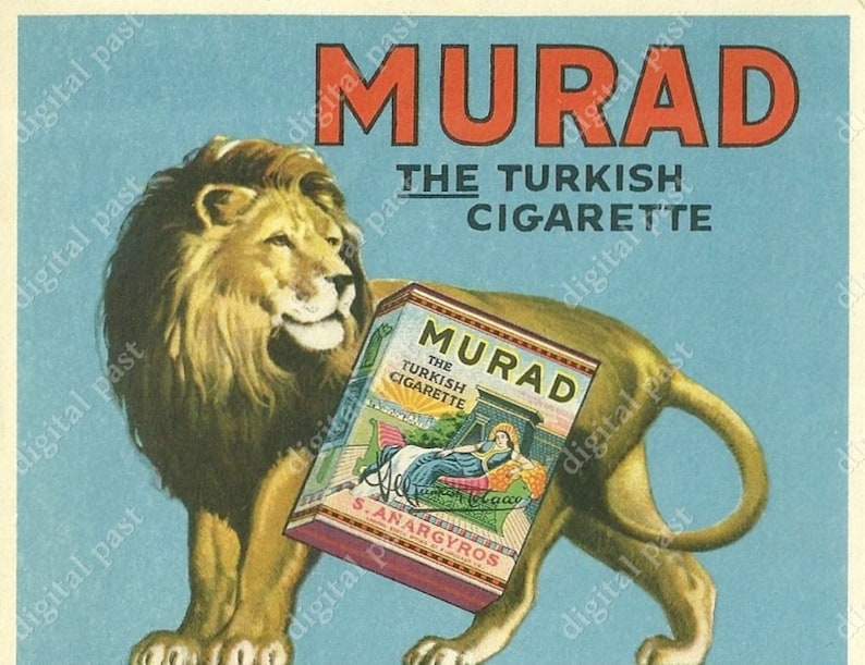 Lion Advertisement, Murad Cigarettes Ad Instant Digital Download ...