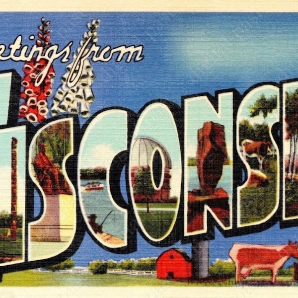 Wisconsin Postcard - Etsy
