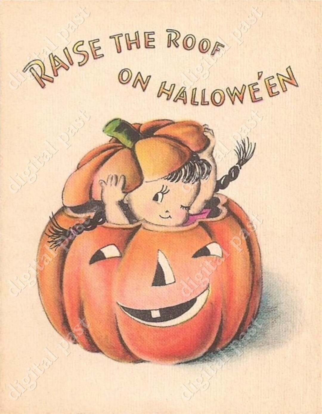 VINTAGE HALLOWEEN Clipart ~ Instant Download ~ 1950s Retro Halloween ...