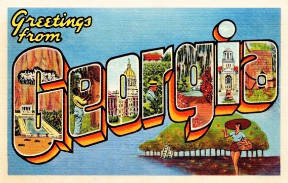 GEORGIA Large Letter Postcard Image INSTANT DOWNLOAD | Etsy