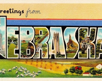 Nebraska Poster State Design Nebraska Print / Picture / Hand Drawn Art ...