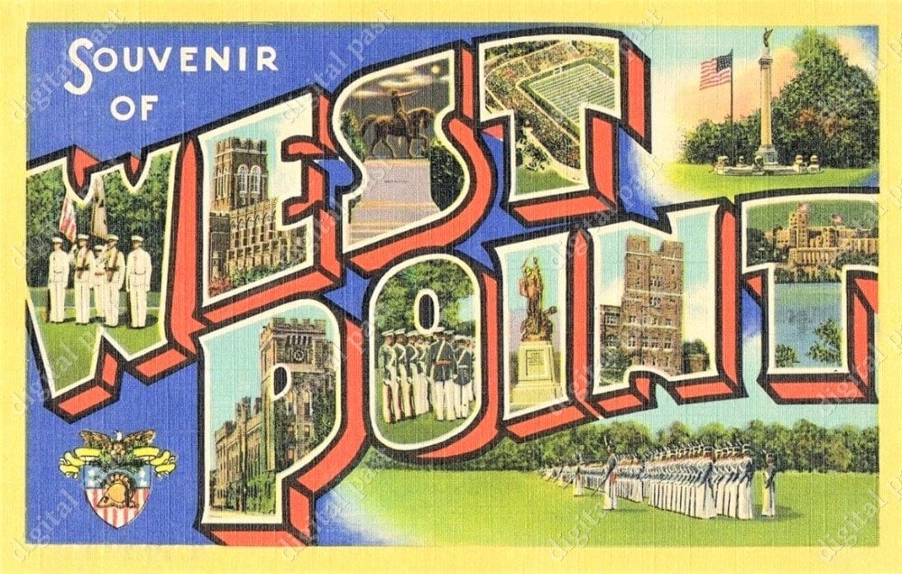 WEST POINT Big Letters Art Deco Postcard Clip Art Instant DOWNLOAD ...