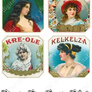 Victorian Cigar Beauties No. 2 ~ DIGITAL COLLAGE SHEET ~ Antique Cigar ...