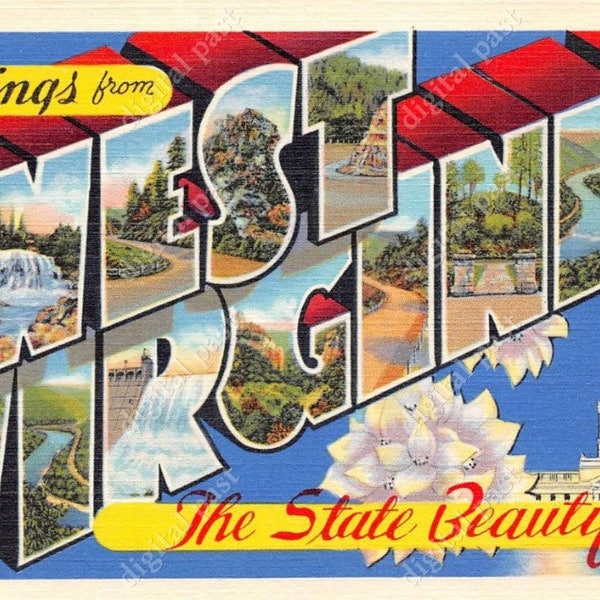 Printable Virginia Postcard - Etsy