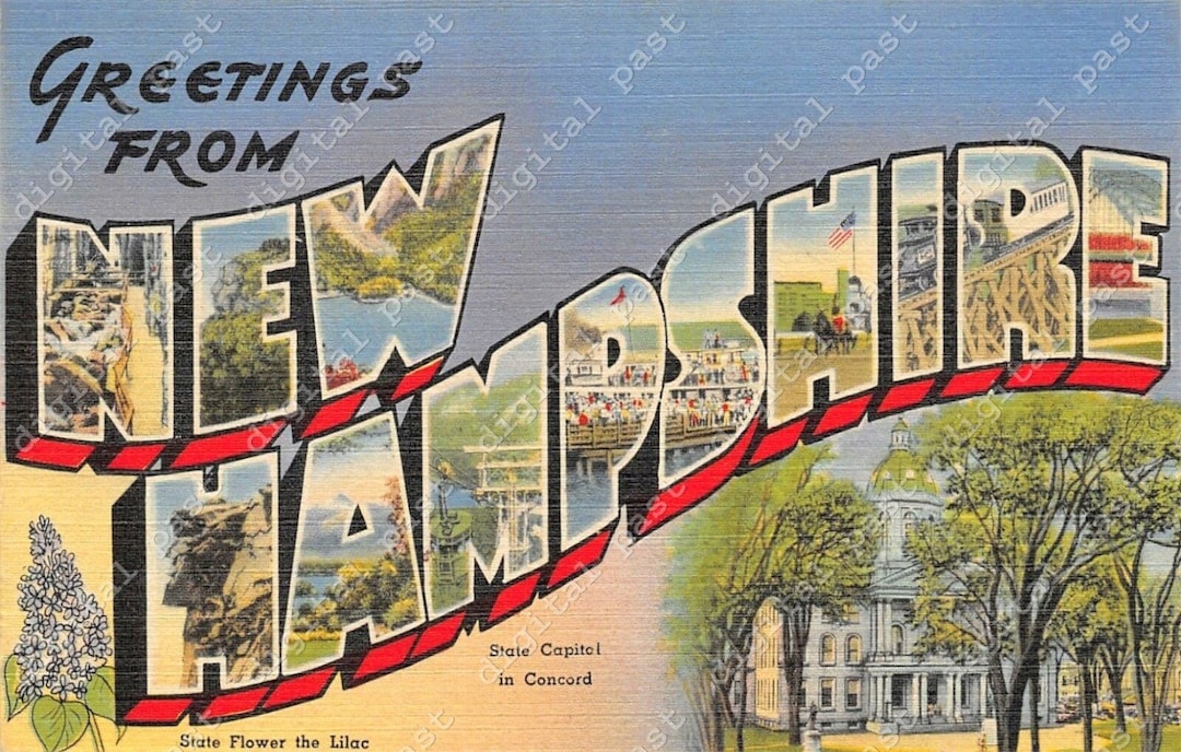 Greetings From NEW HAMPSHIRE Postcard Image ~ Digital Download ...