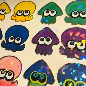 Splatoon All Basic Colors + Sanitized Squid/octo Crystal Stickers - Etsy