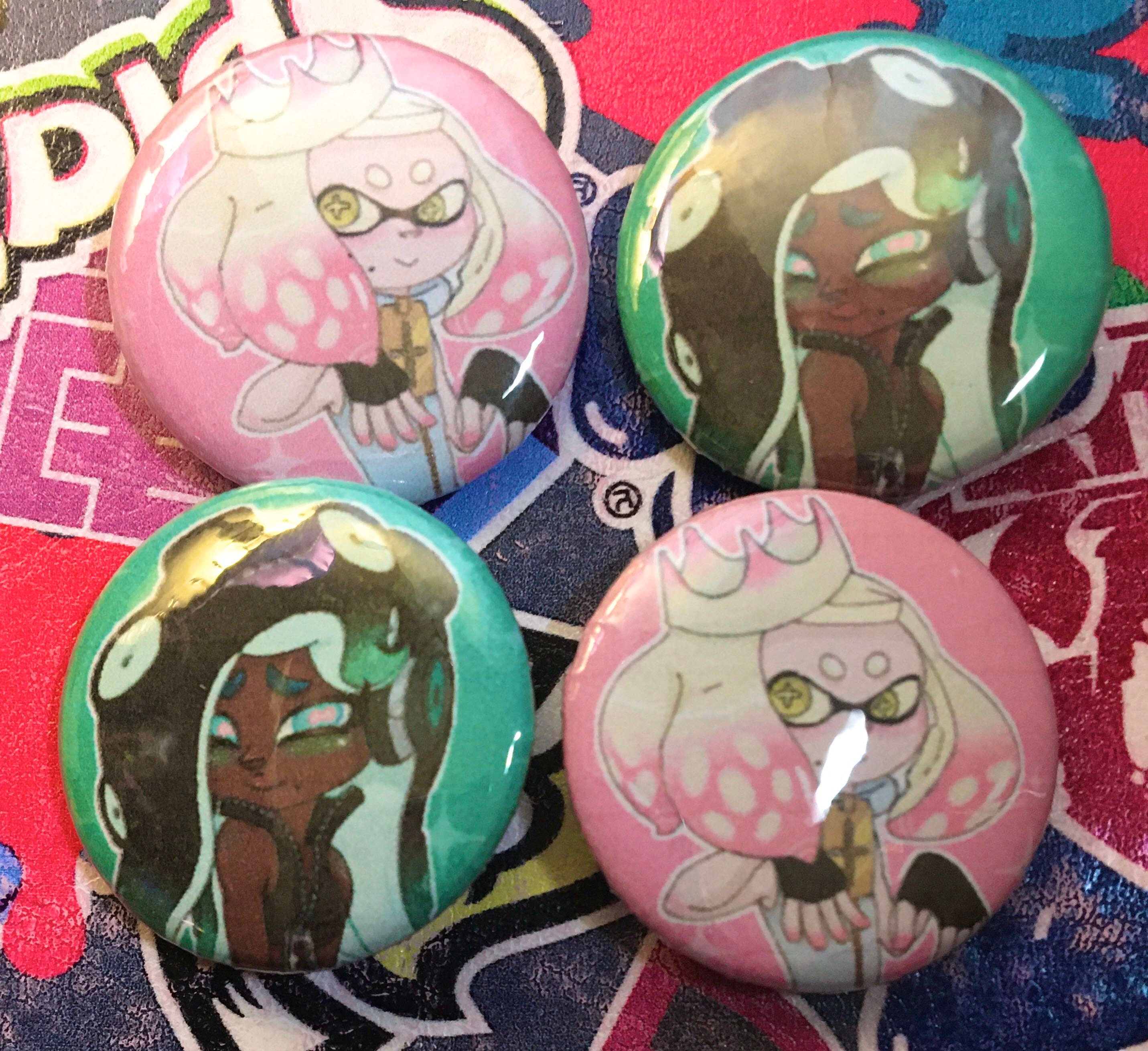 Splatoon Marina and Pearl + Judd and Lil Judd Buttons (set or Pick 1 ...