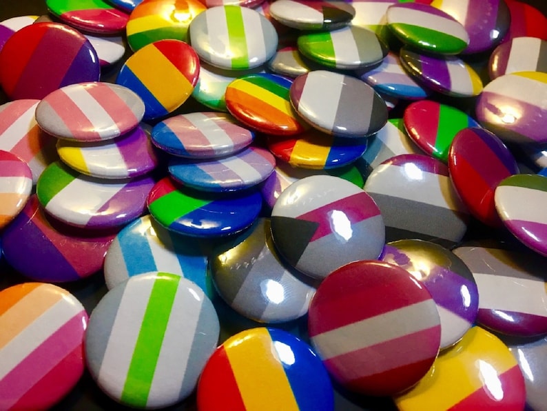 LGBTQ Pride Buttons custom Identity Requests Welcome - Etsy