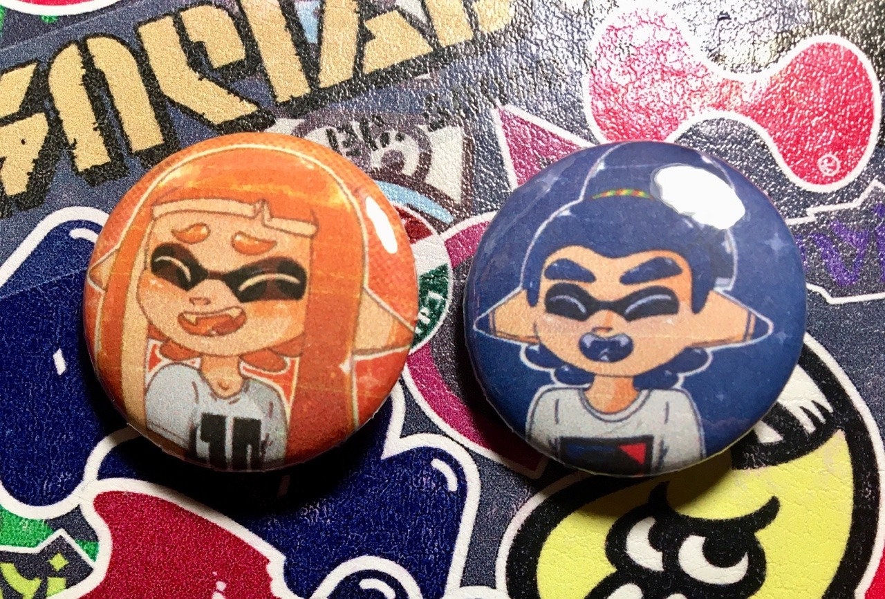 Splatoon 1 & 2 Inkling Boy and Girl Buttons set or Pick 1 | Etsy