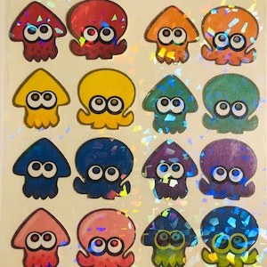 Splatoon All Basic Colors + Sanitized Squid/octo Crystal Stickers - Etsy