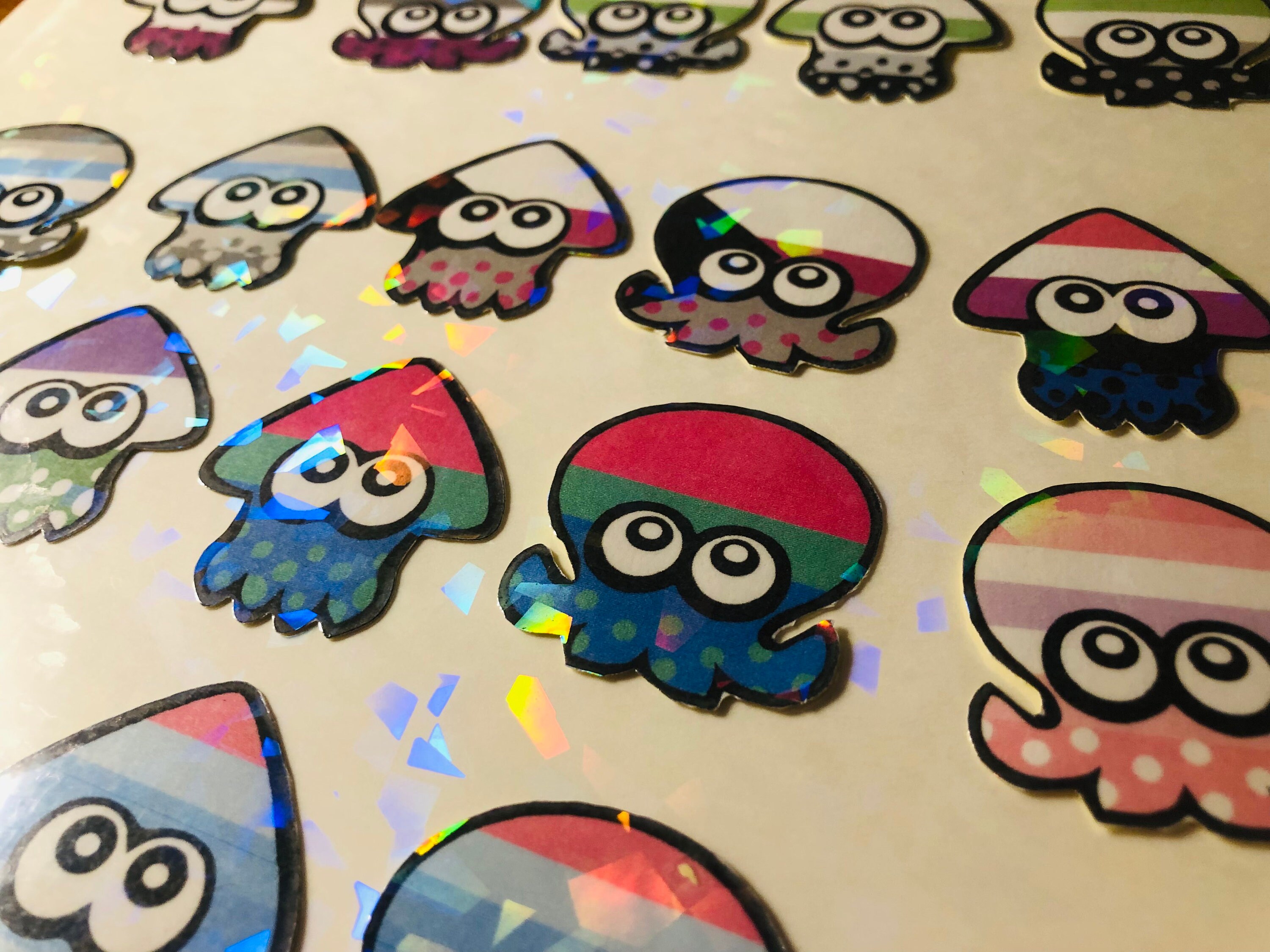 LGBT Splatoon Squid and Octo Crystal Stickers - Etsy