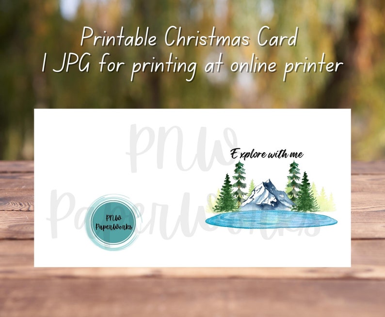 Printable Cute PNW Themed Greeting Card instant Download 5x5 Inch Card ...