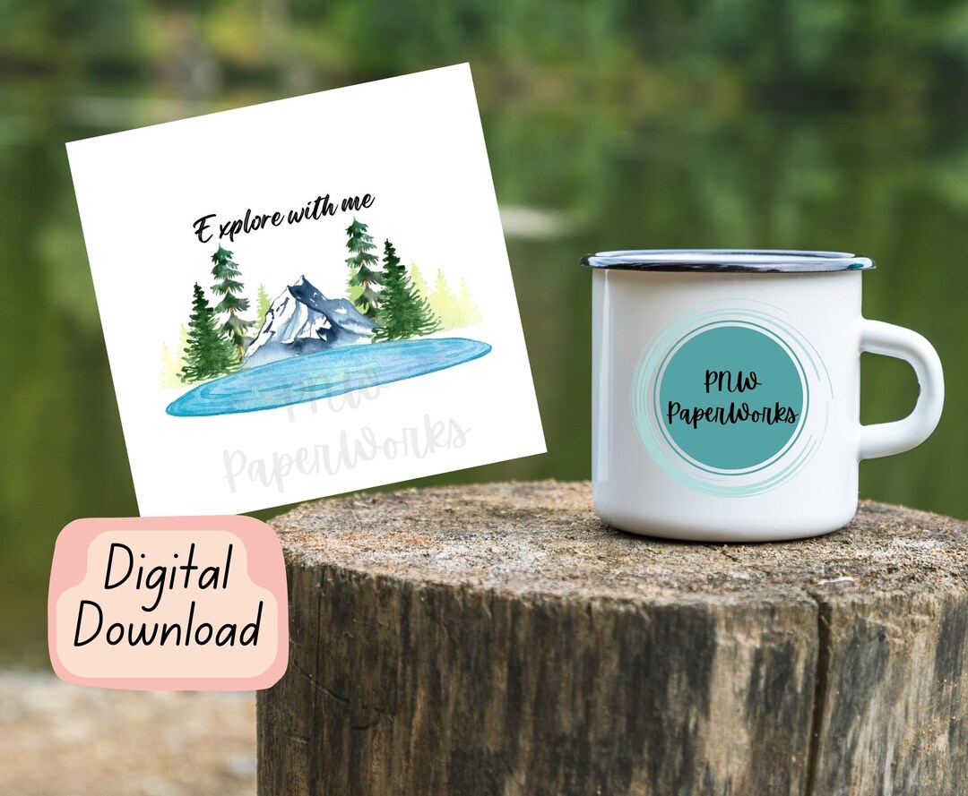 Printable Cute PNW Themed Greeting Card (instant Download) 5x5 Inch ...