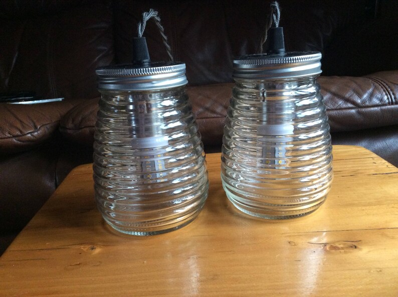 Pair of Glass Jar Lights - Etsy