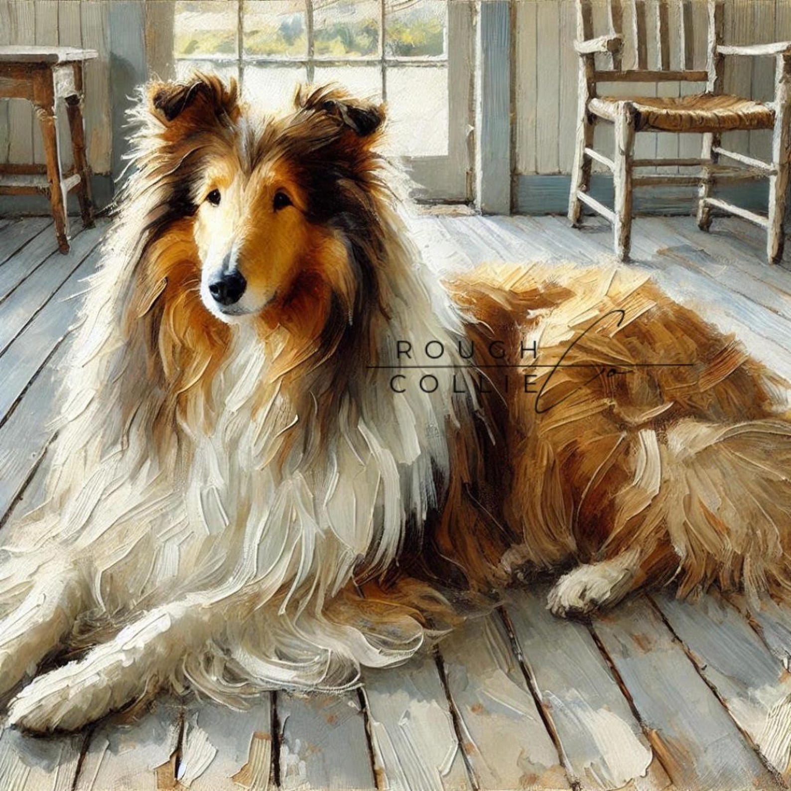 Rough Collie Painting, Digital Download, Dog Lover, Farmhouse - Etsy