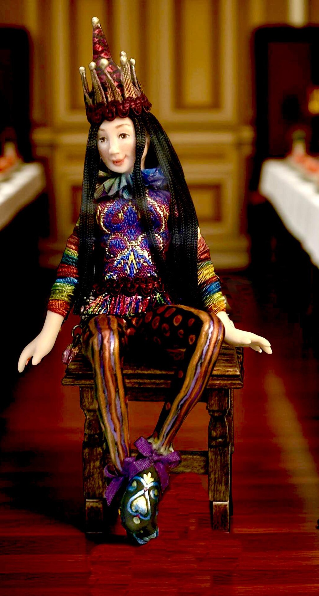 Miniature 1/12 Scale Sitting “jester” Hand Sculpted and Painted by ...