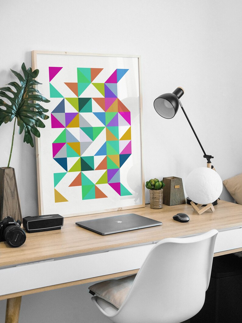 Geometric Print Triangles Print Abstract Art Geometric Wall - Etsy