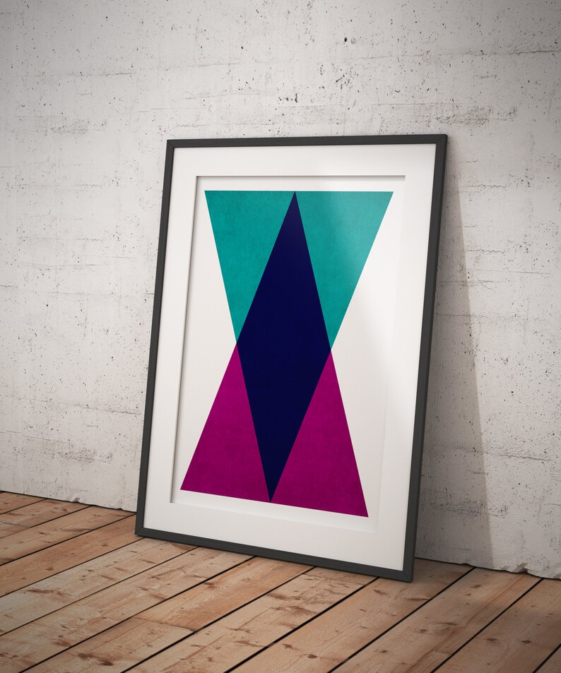 Geometric Print Geometric Wall Art Scandinavian Print Mid | Etsy