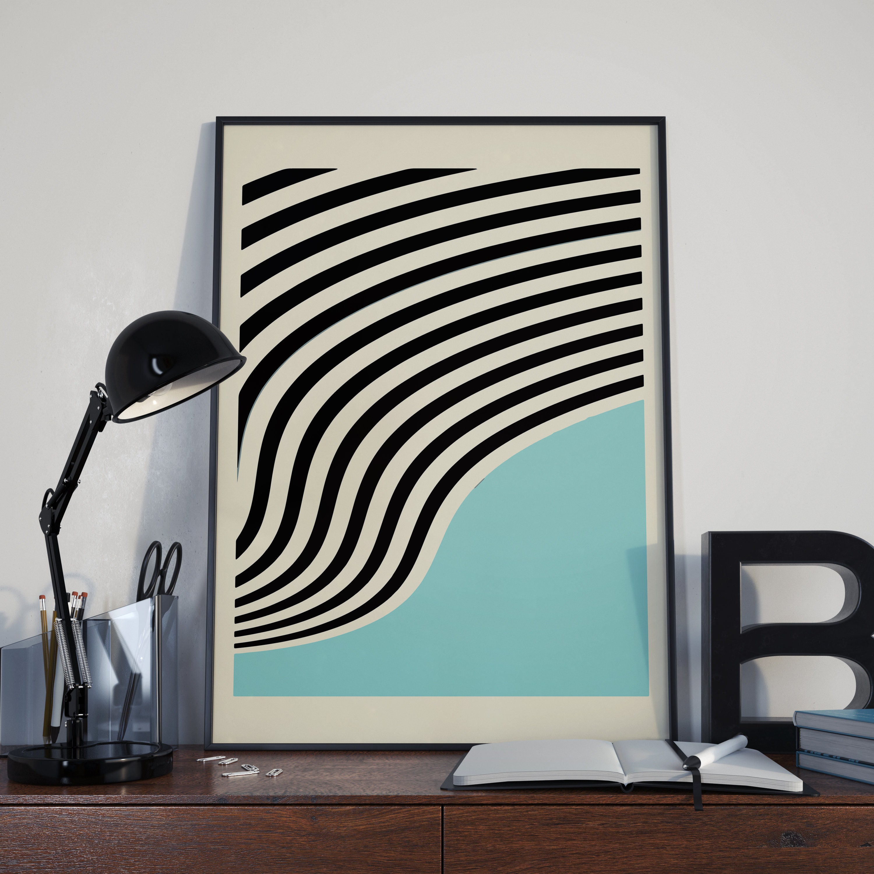 Abstract Print Mid Century Print Retro Minimal Art | Etsy