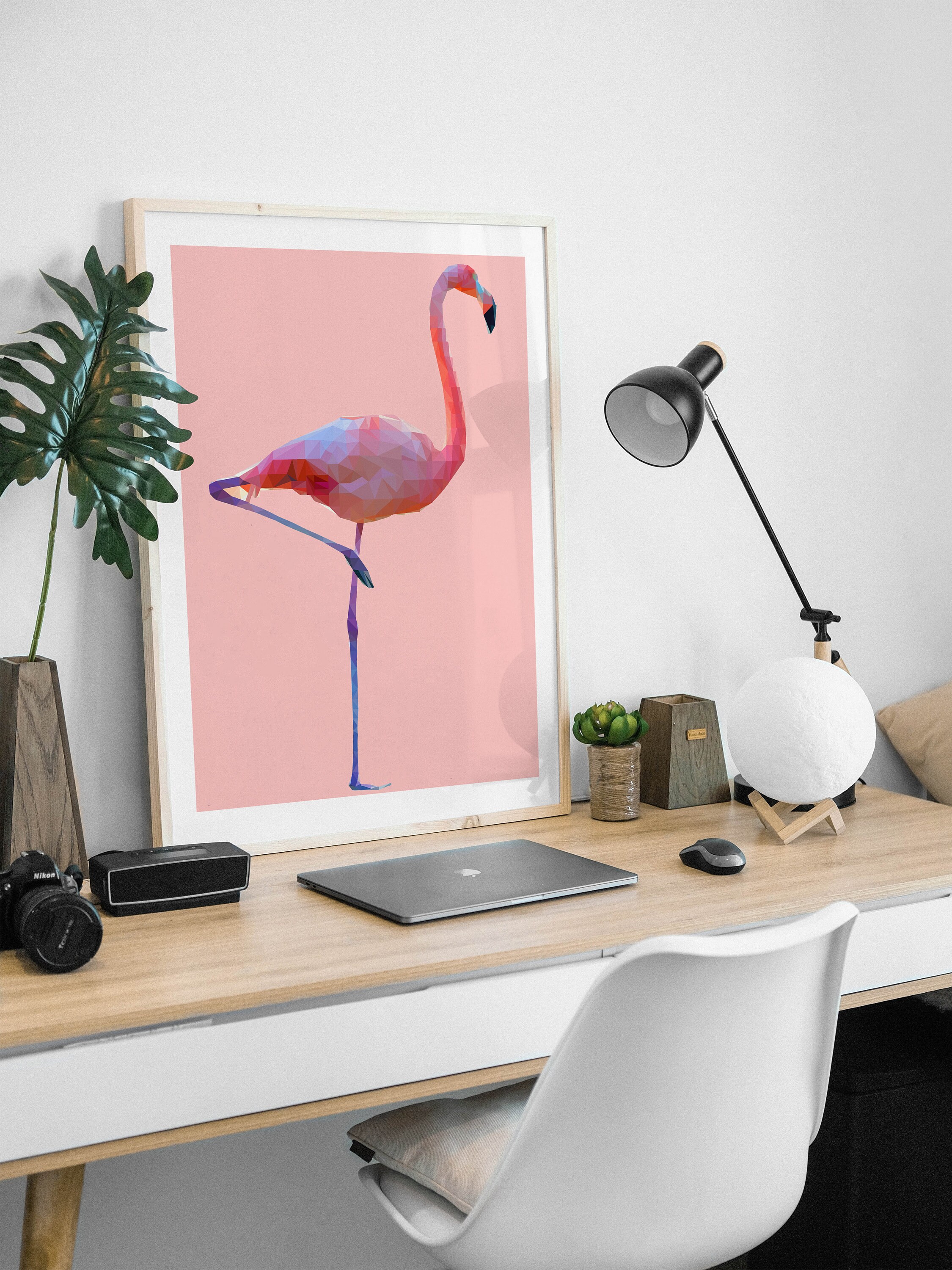Flamingo Poster Flamingo Art Print Pink Flamingo Print - Etsy