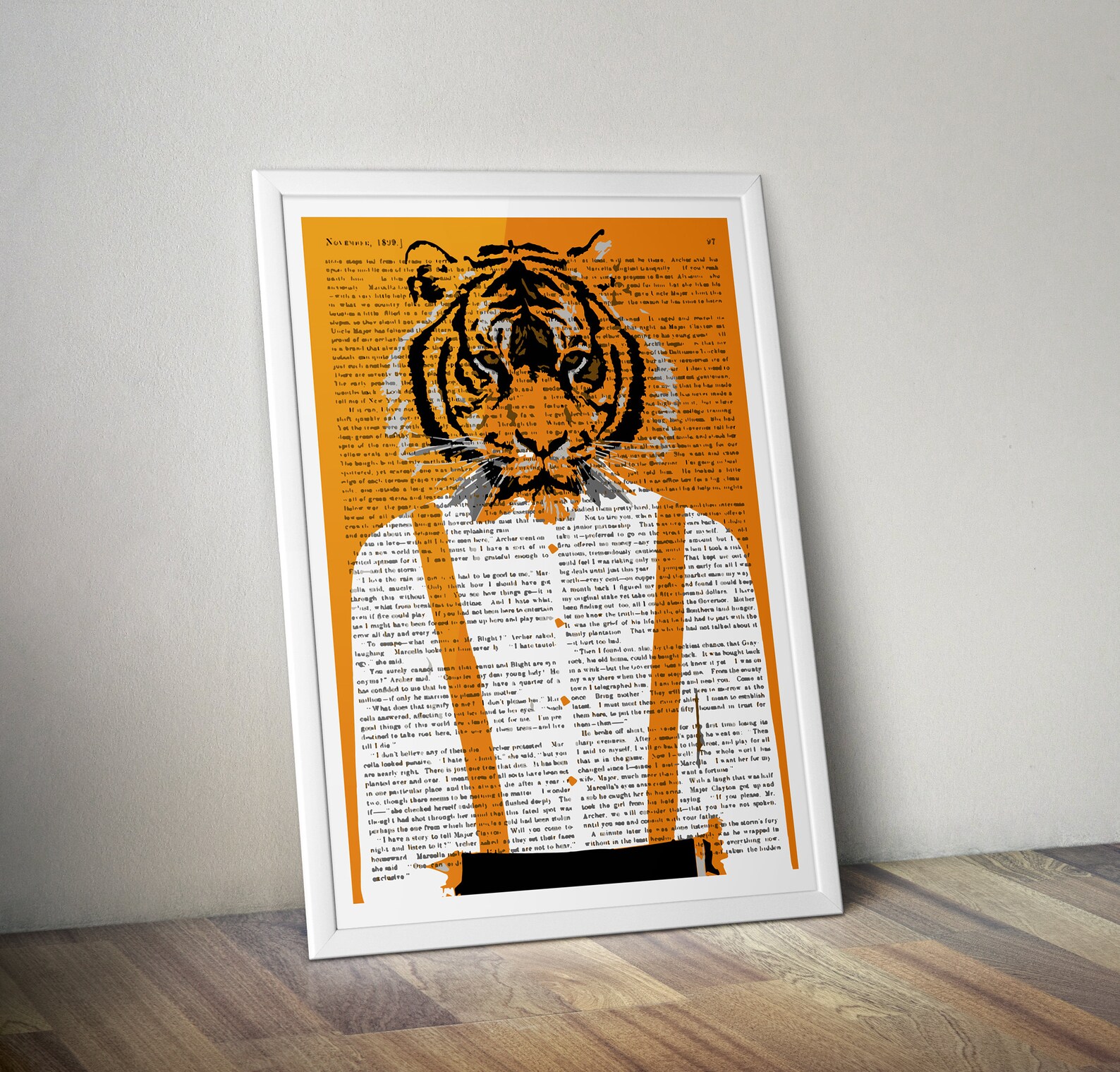 Tiger Wall Art Tiger Print Book Page Vintage Poster Retro - Etsy