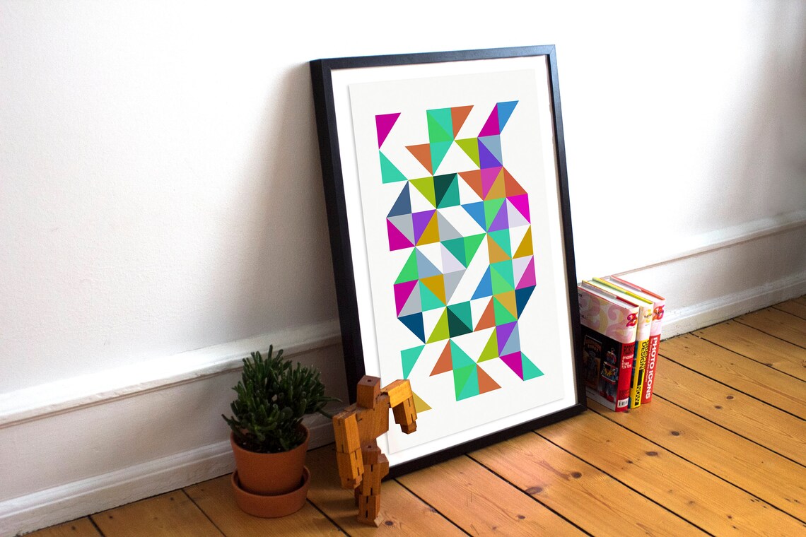 Geometric Print Triangles Print Abstract Art Geometric Wall - Etsy
