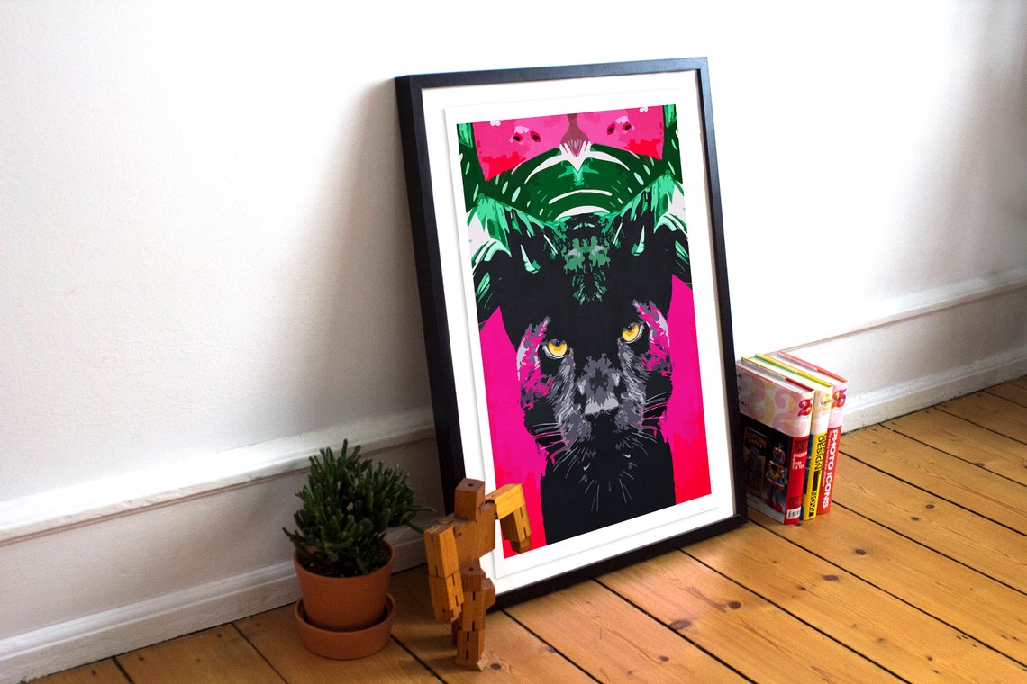 Black Panther Poster Black Panther Print Street Art Print | Etsy