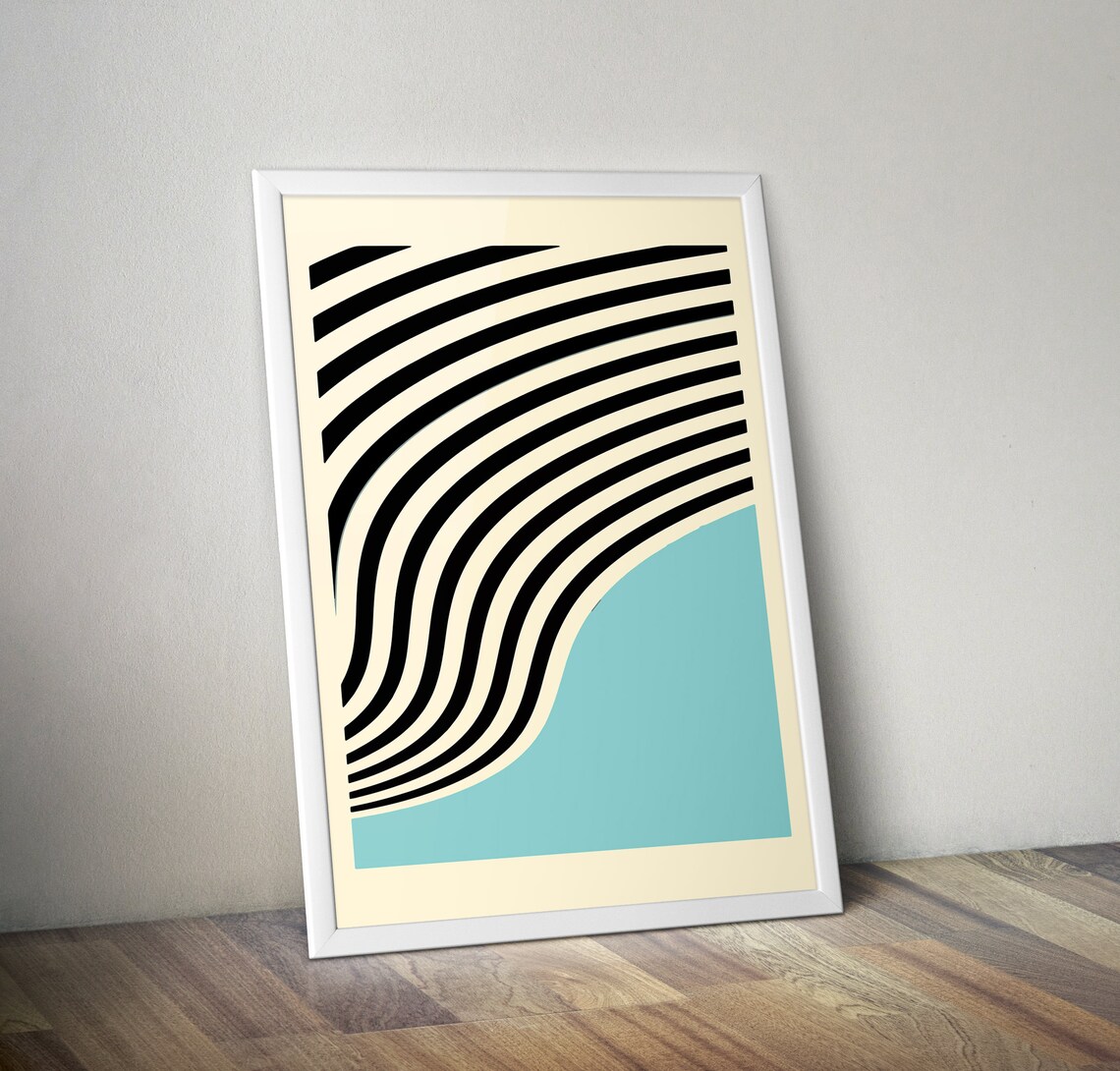 Abstract Print Mid Century Print Retro Minimal Art - Etsy