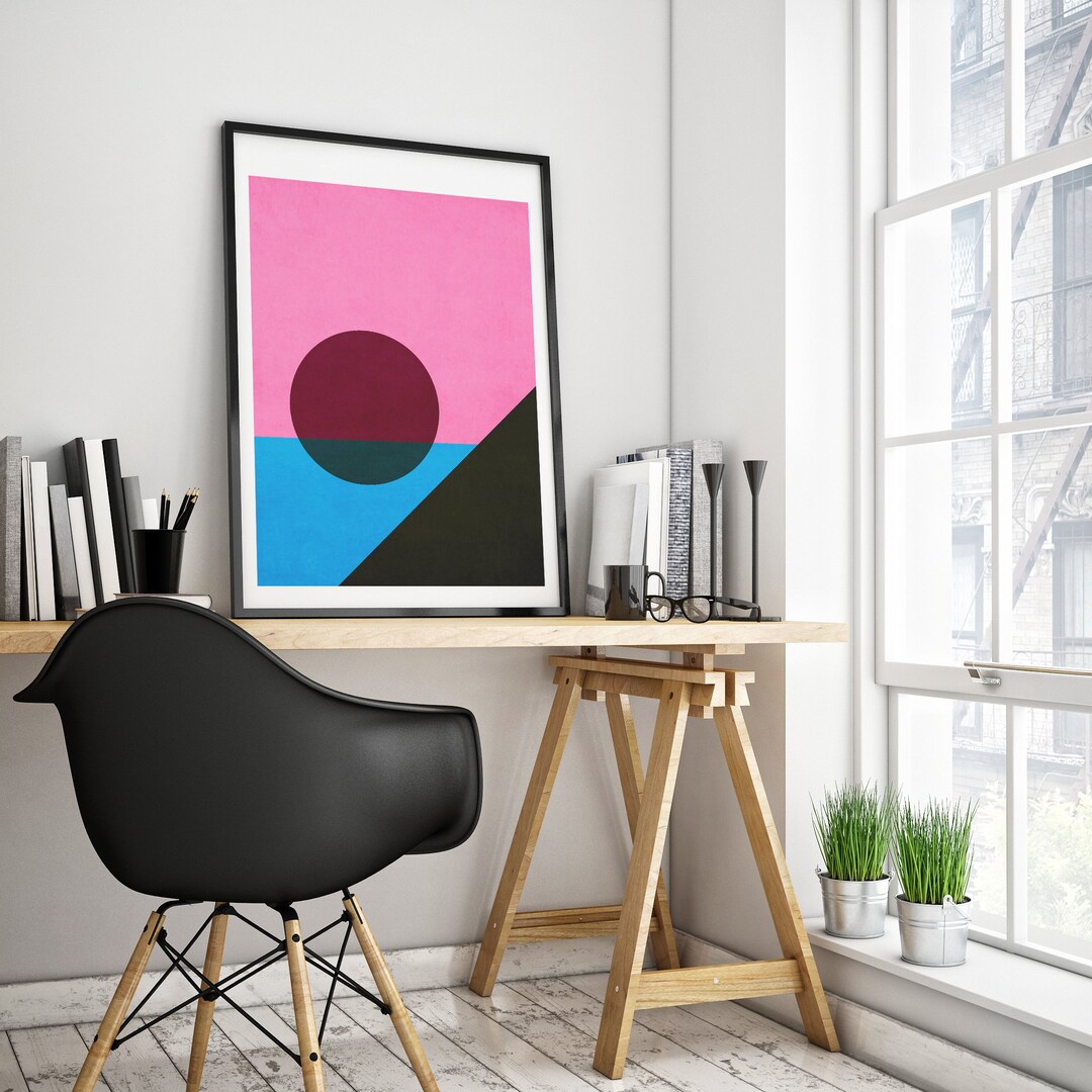 Minimalist Retro Art Print: Mid Century Modern Geometric Shapes - Etsy
