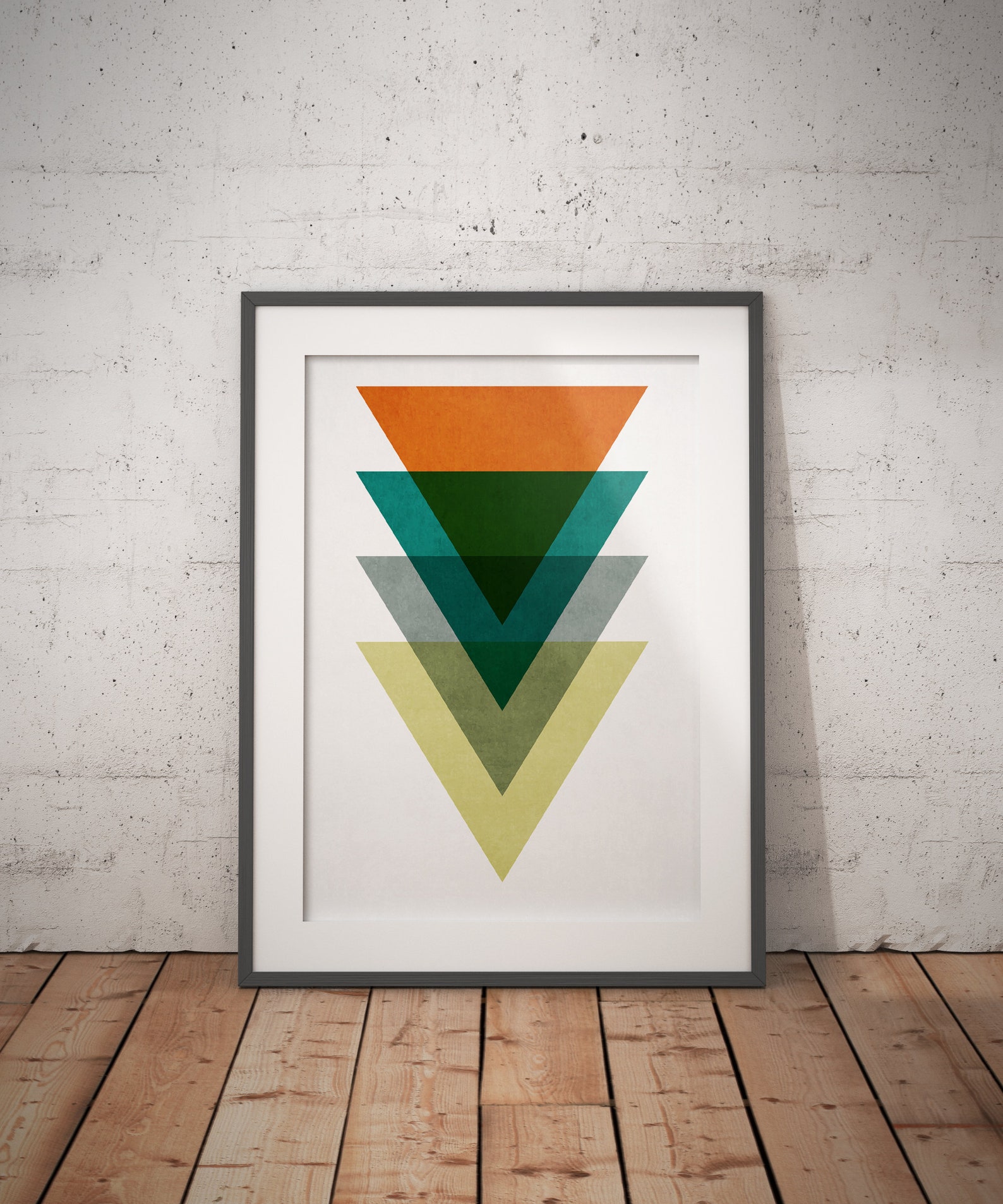 Geometric Print Mid Century Print Triangle Print Geometric - Etsy