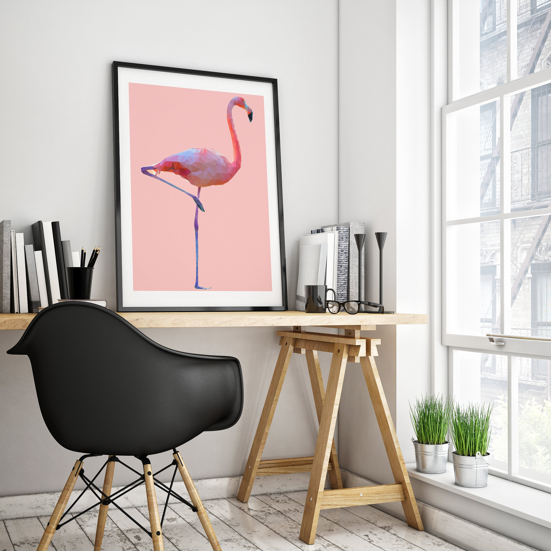 Flamingo Poster Flamingo Art Print Pink Flamingo Print - Etsy