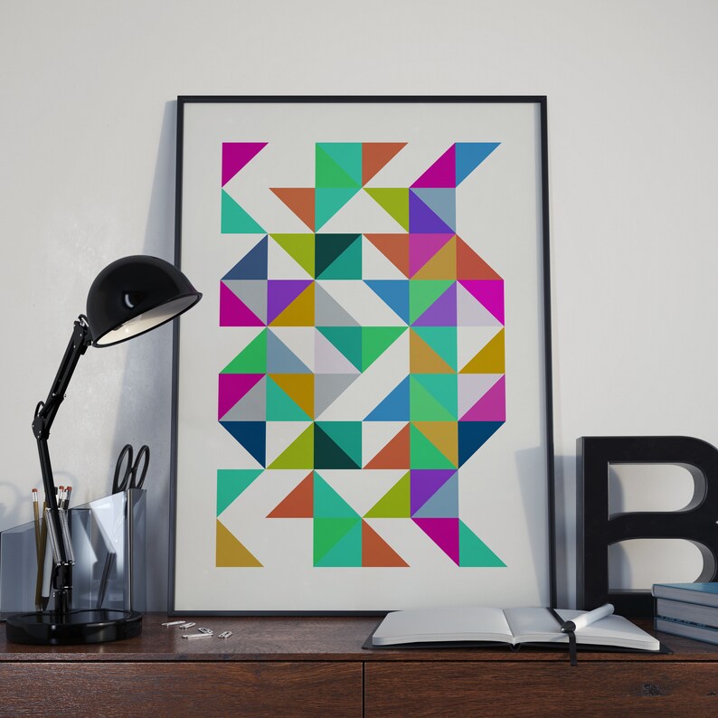 Geometric Print Triangles Print Abstract Art Geometric Wall - Etsy