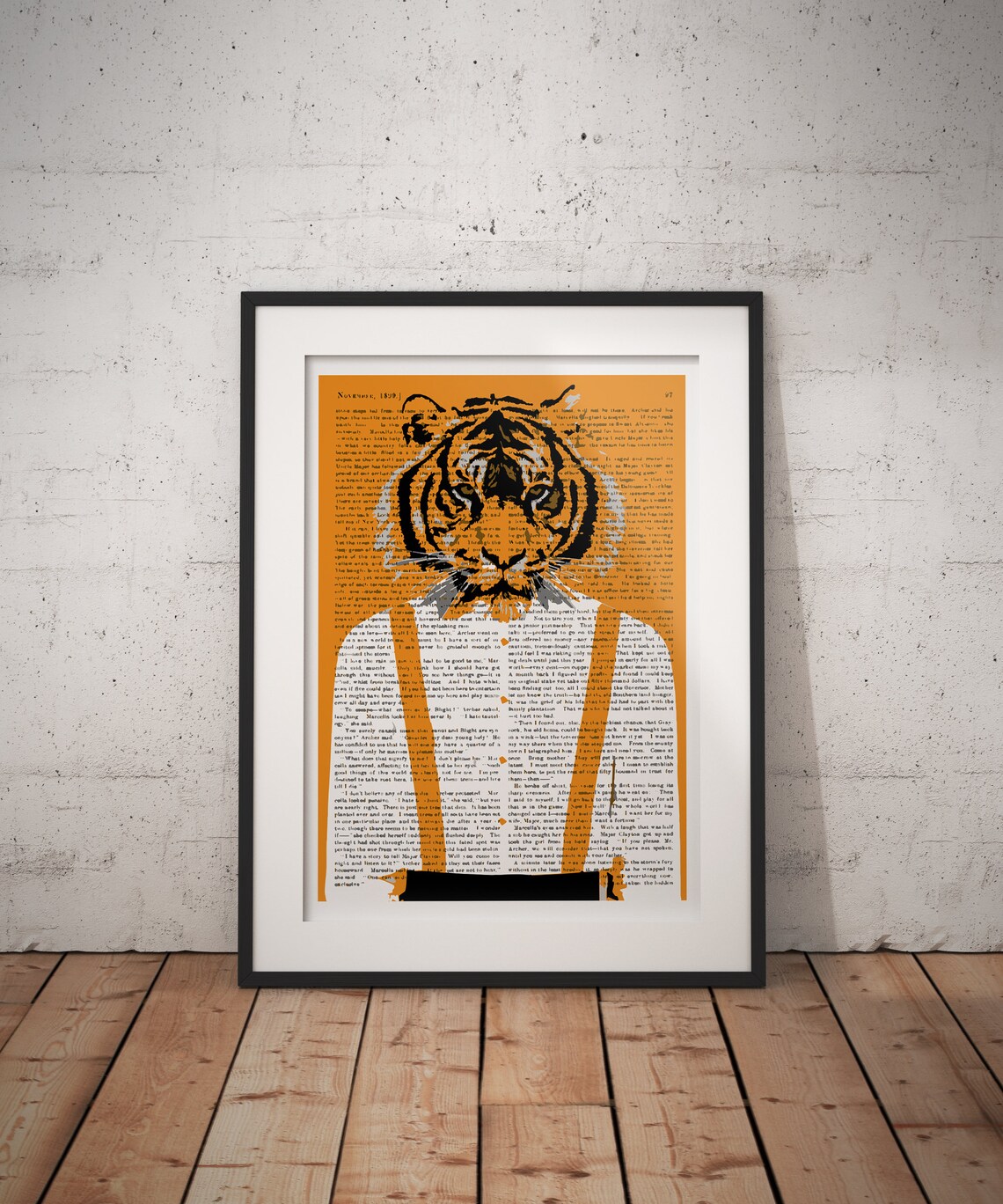 Tiger Wall Art Tiger Print Book Page Vintage Poster Retro - Etsy