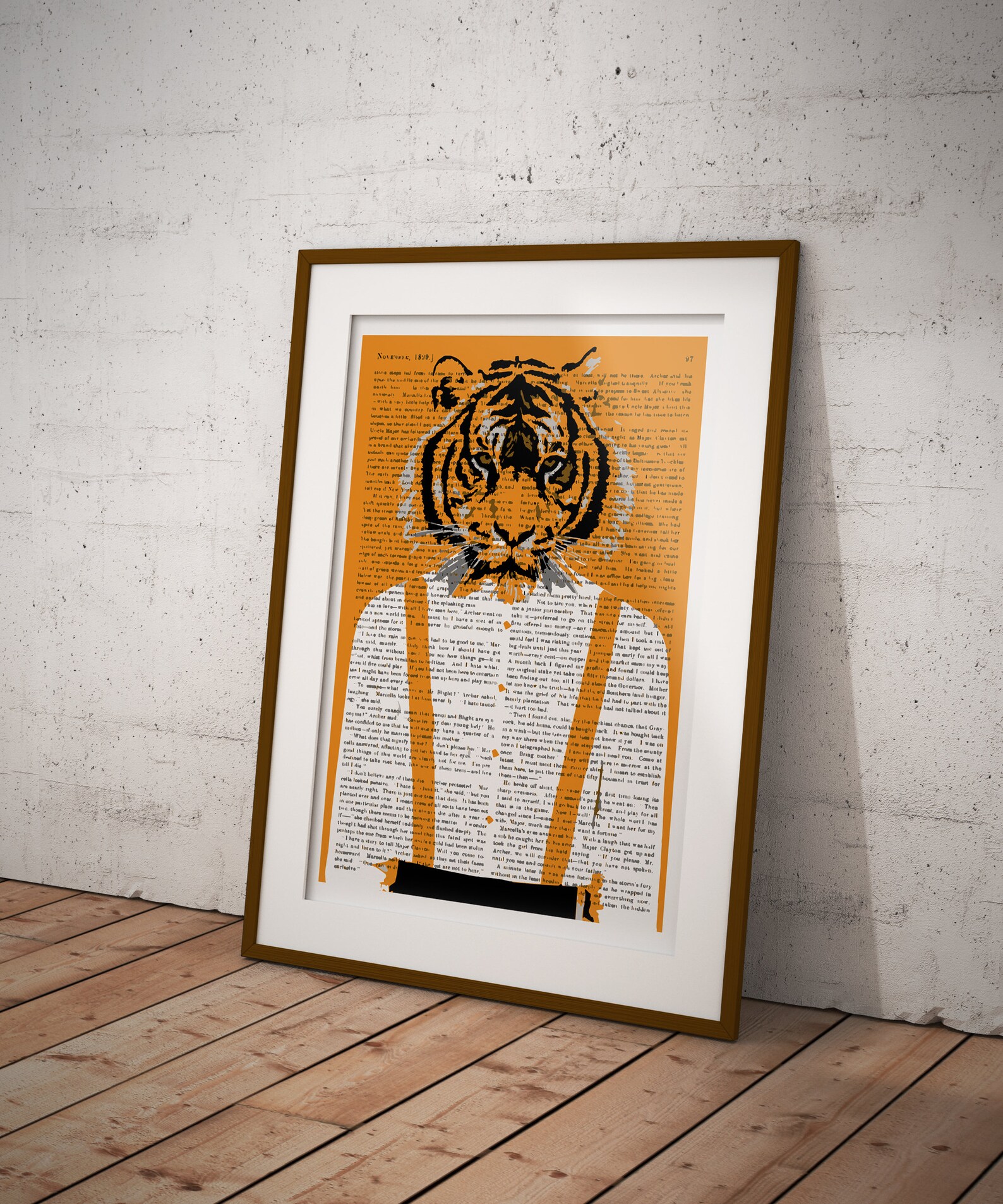 Tiger Wall Art Tiger Print Book Page Vintage Poster Retro | Etsy